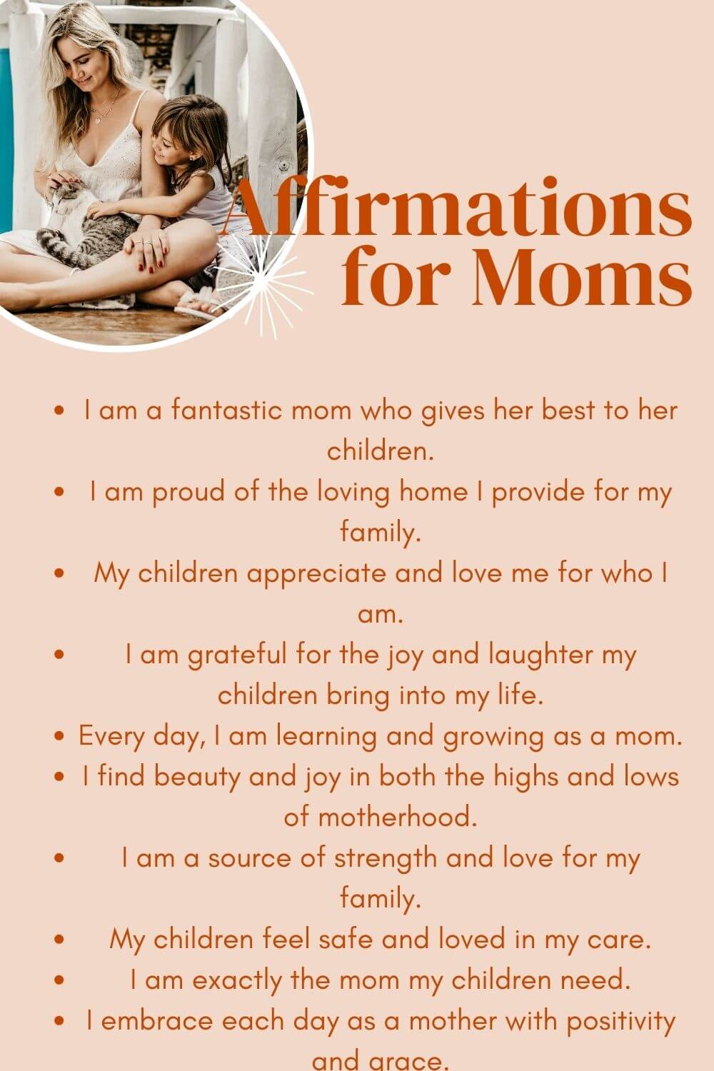 120 Positive Affirmations for Moms - Mothers, take care of yourself